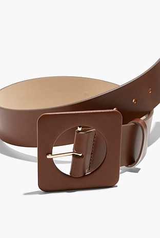 Tan Square Wrapped Belt - Belts | Country Road