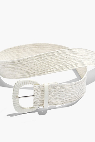 White Elastic Woven Belt - Belts | Country Road