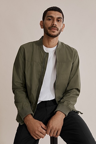 Moss Green Washed Bomber Jacket - Jackets & Coats | Country Road