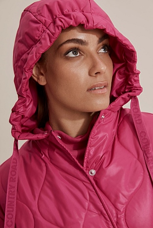 Fuchsia Recycled Polyester Puff Sleeve Spray Jacket - Jackets & Coats ...
