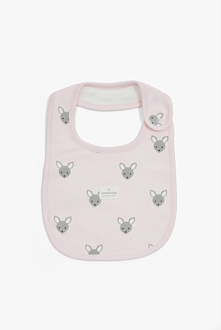 Pale Pink Organically Grown Cotton Roo Bib - Natural Fibres | Country Road