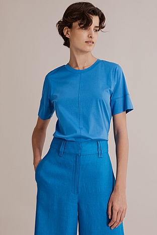 Moroccan Blue Structured Fashion T-Shirt - T-Shirts & Tops | Country Road