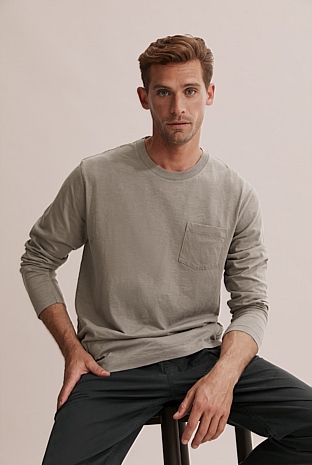 Washed Clay Slub T-Shirt - Natural Fibres | Country Road