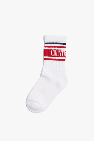 White Unisex Heritage Sock - Accessories | Country Road