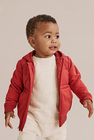 Deep Red Puffer Sweat Jacket - Jackets & Coats | Country Road