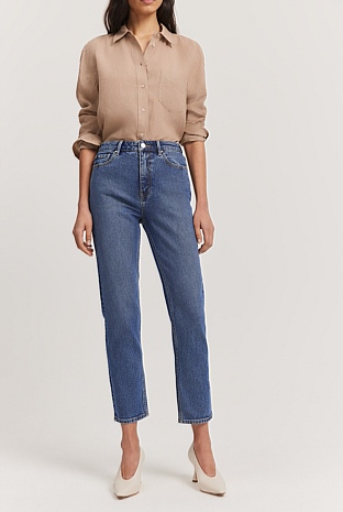 True Indigo Australian Cotton Blend High Rise Straight Leg Jean - Pants ...