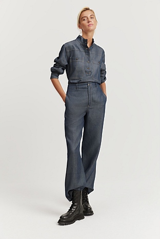 Indigo Relaxed Fit Pant - Pants | Country Road