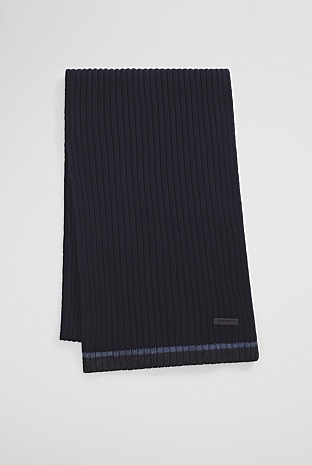 Navy Tipped Rib Scarf - Hats & Scarves | Country Road