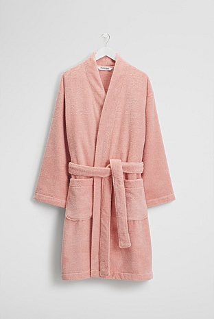 Pink Clay Mara Verified Australian Cotton Bath Robe - Australian Grown ...