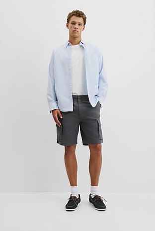 Ash Blue Canvas Cargo Short - Holiday | Country Road