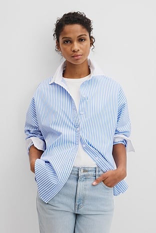 Blue Stripe Dolman Striped Shirt - Shirts | Country Road