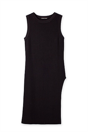 Black Ribbed Split Tunic - Knitwear | Country Road
