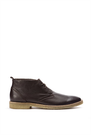 Chocolate Crepe Outsole Leather Boot - Shoes | Country Road