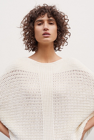 Antique White Velvet Knit Cape - Collection 1 | Country Road