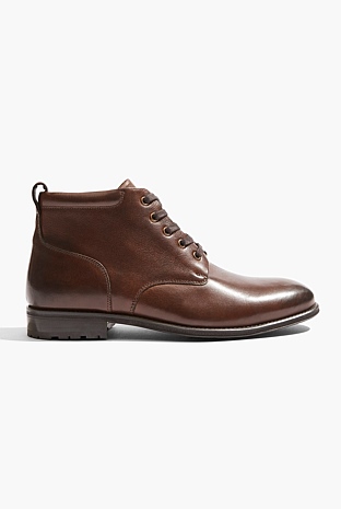 Chocolate Mid Cut Leather Boot - Boots | Country Road