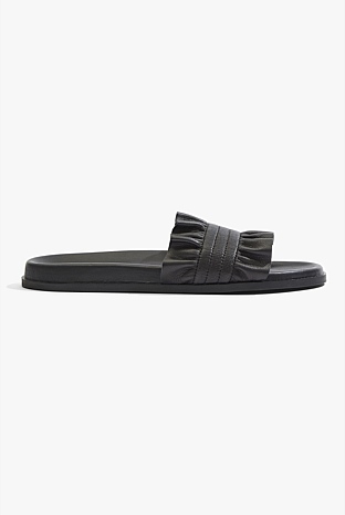 Black Leather Alice Slide - Sandals & Thongs | Country Road