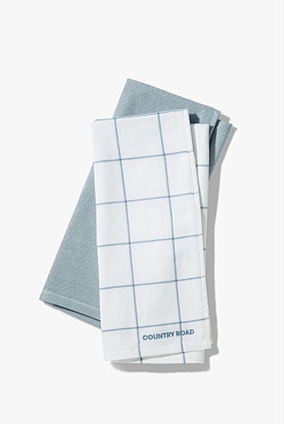 Chambray Blue Kent Tea Towel Pack of 2 - Tea Towels | Country Road