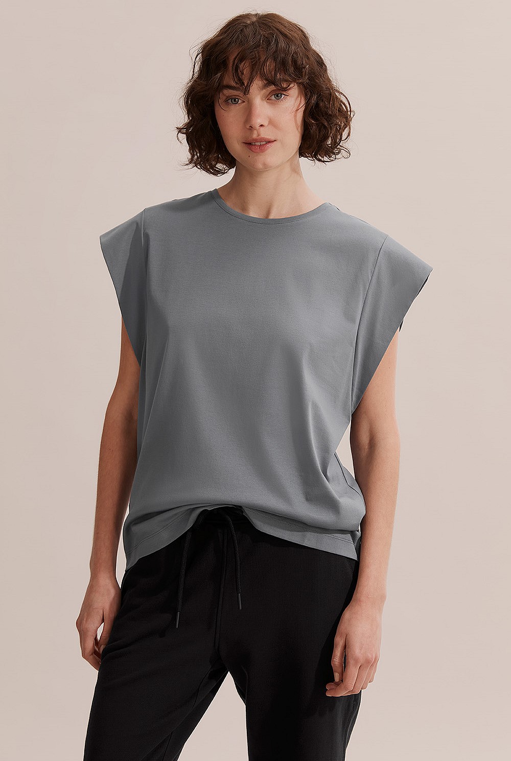 Slate Mercerised Extended T-Shirt - T-Shirts & Tops | Country Road