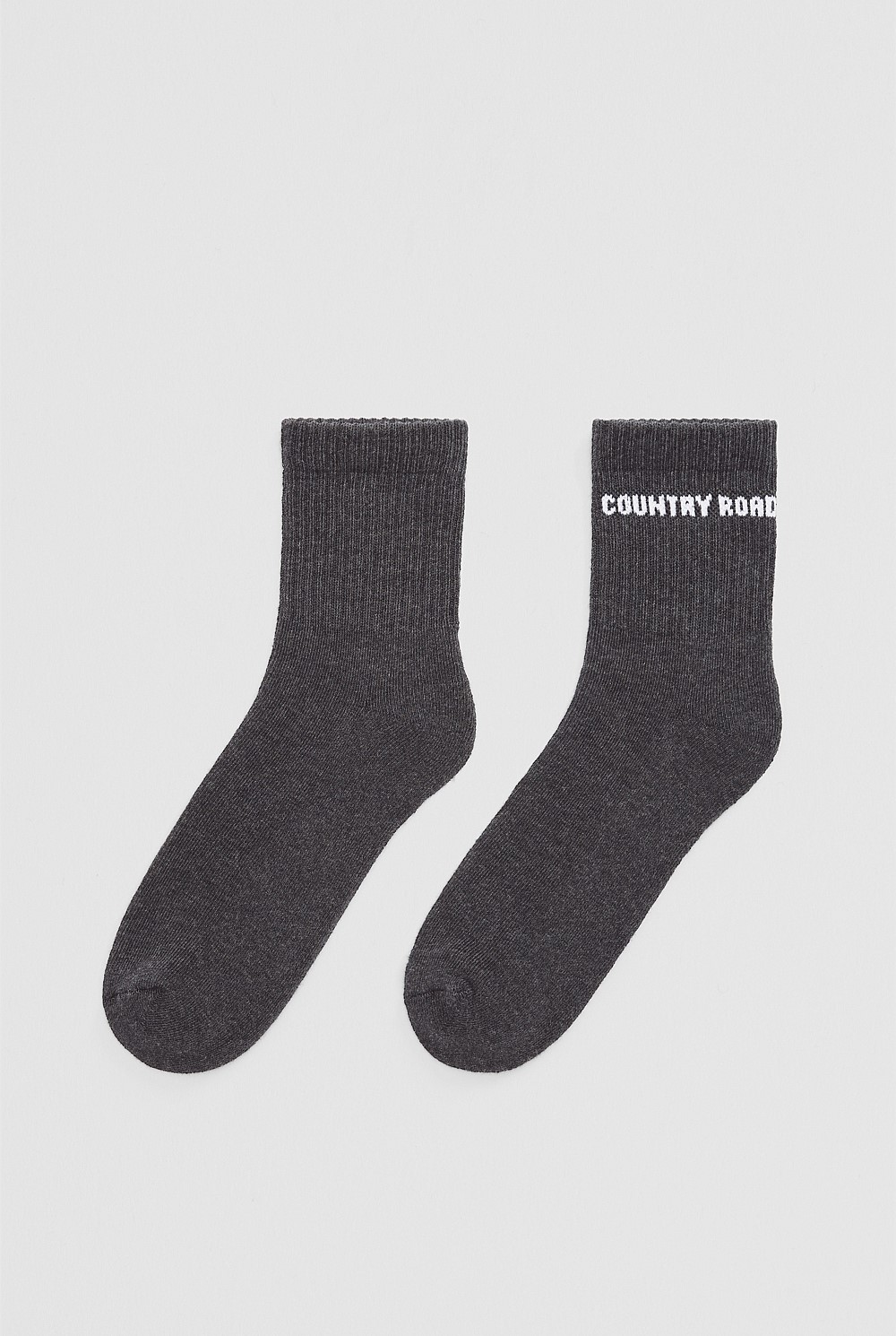 Charcoal Marle Australian Cotton Blend CR Sport Quarter Crew Sock ...