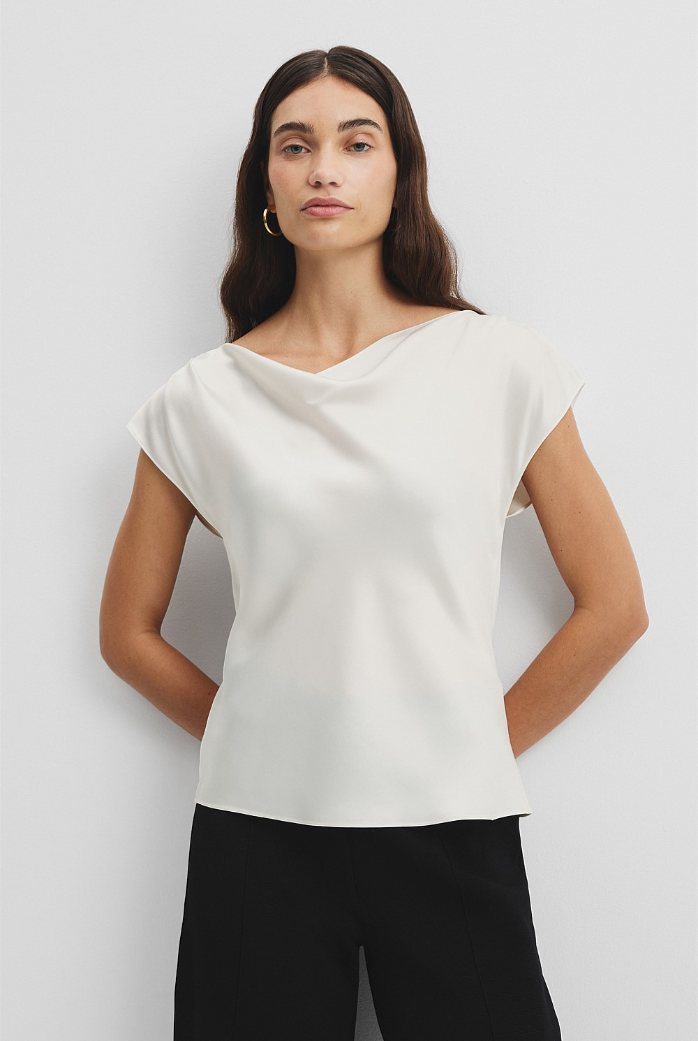 Antique White Satin Shell Top - Best Sellers | Country Road