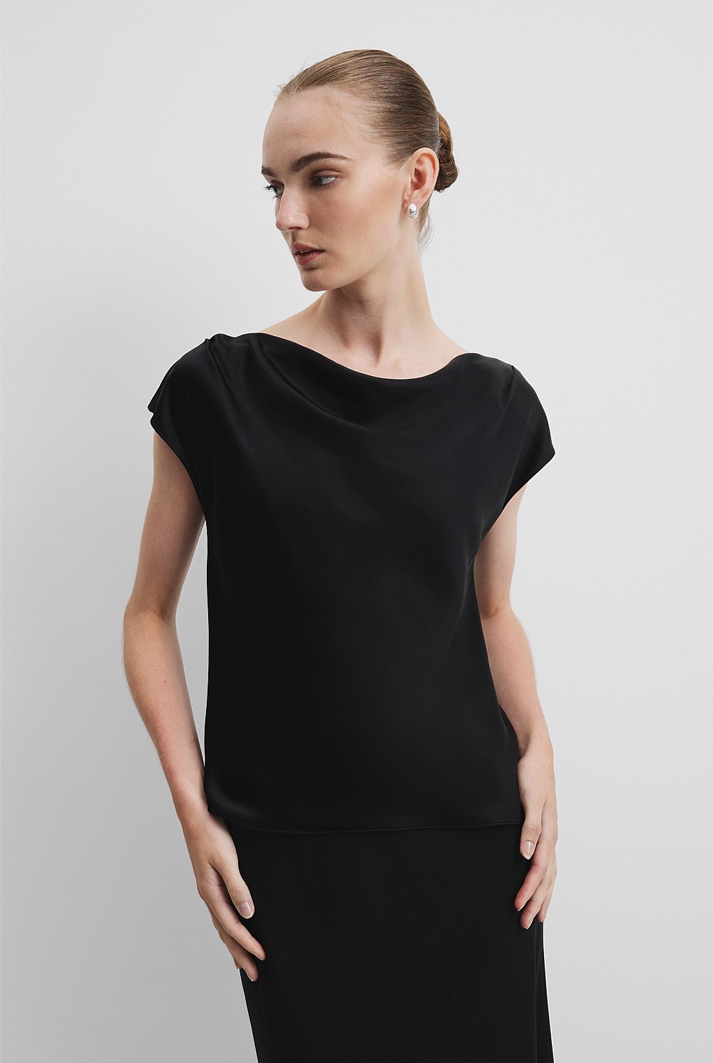 Black Satin Shell Top - Best Sellers | Country Road