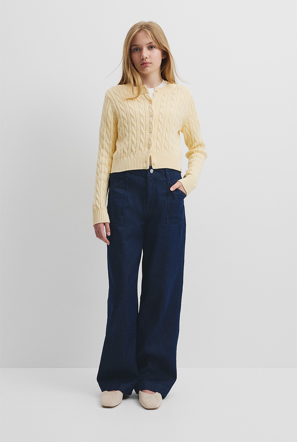 Teen Cable Knit Cardigan - Knitwear | Country Road