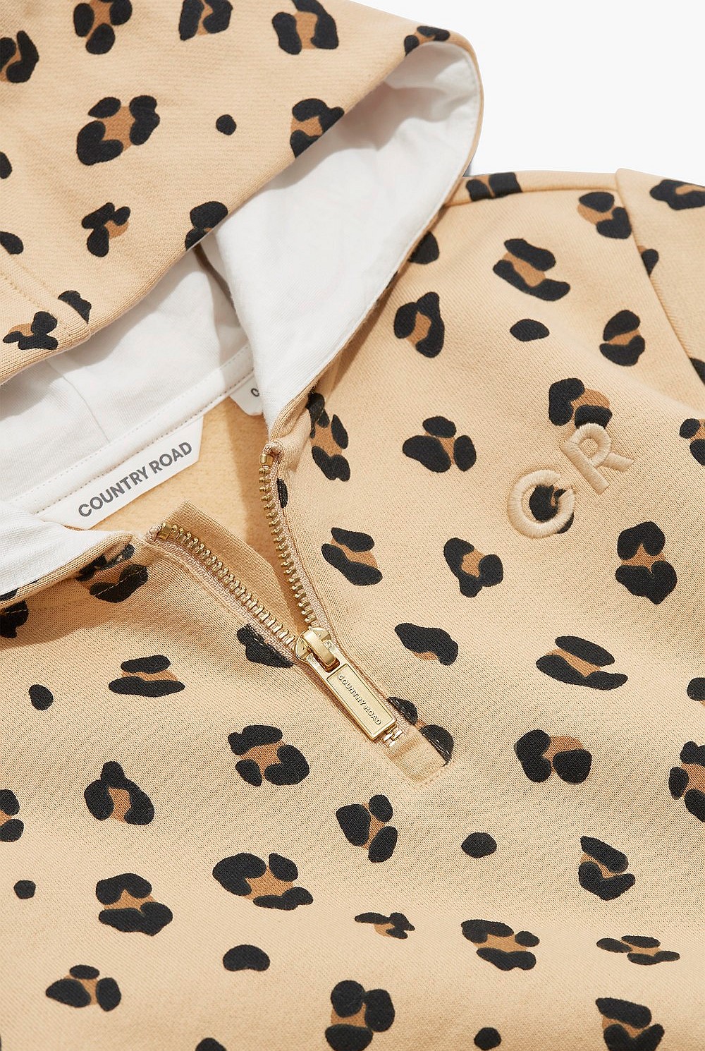 Fawn Organically Grown Cotton Animal Splice Hooded Sweat - Sweats ...