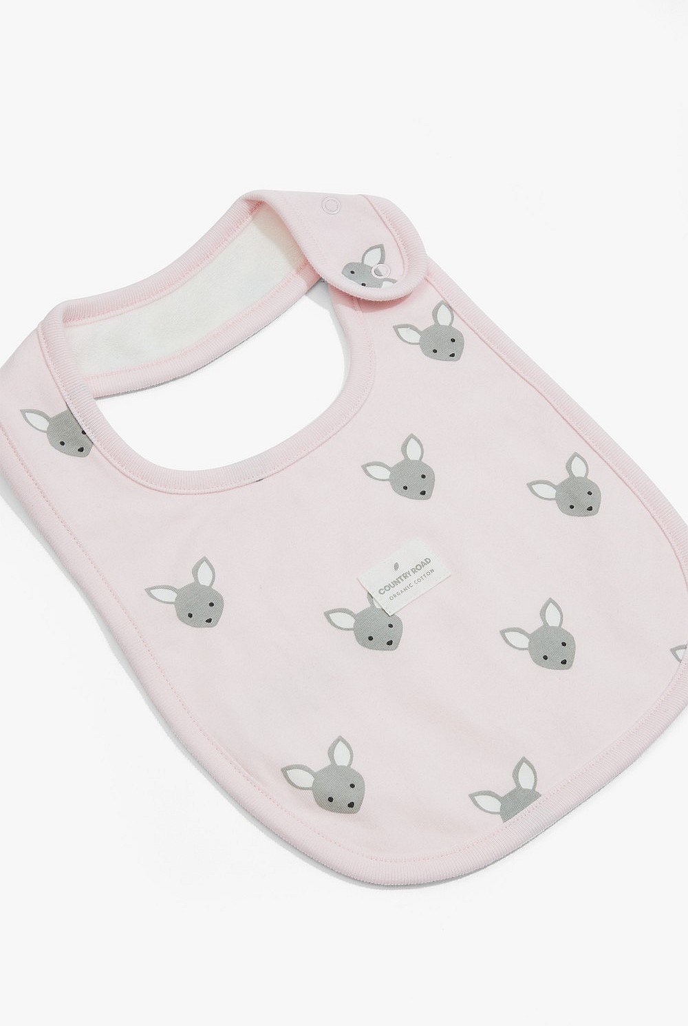 Pale Pink Organically Grown Cotton Roo Bib - Natural Fibres | Country Road
