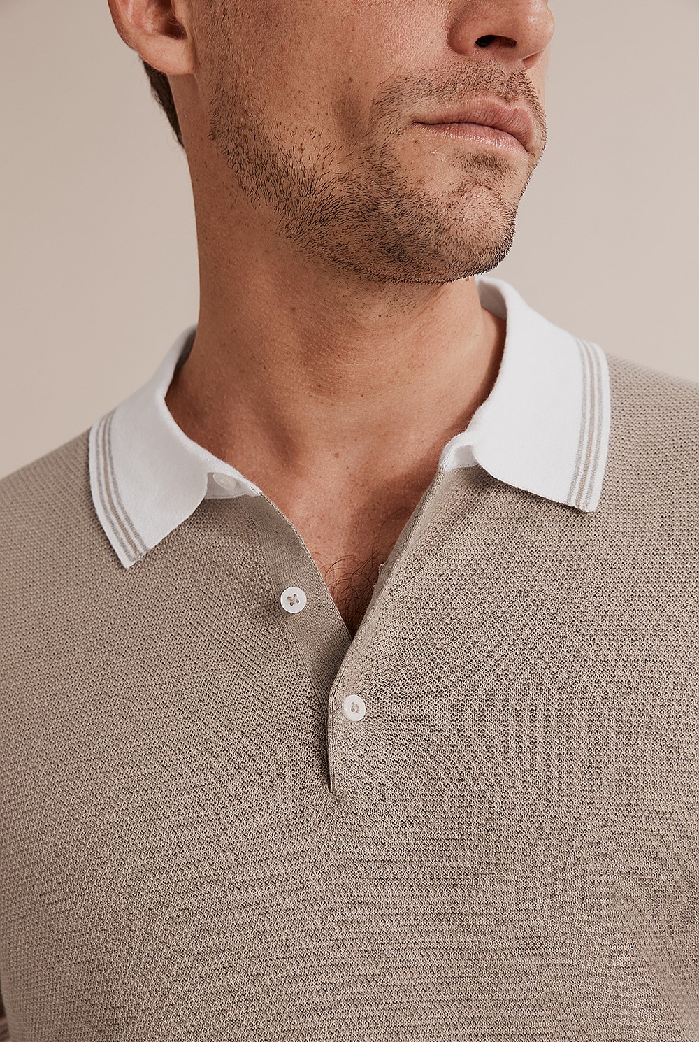 Stone Textured Knit Polo - Knitwear | Country Road