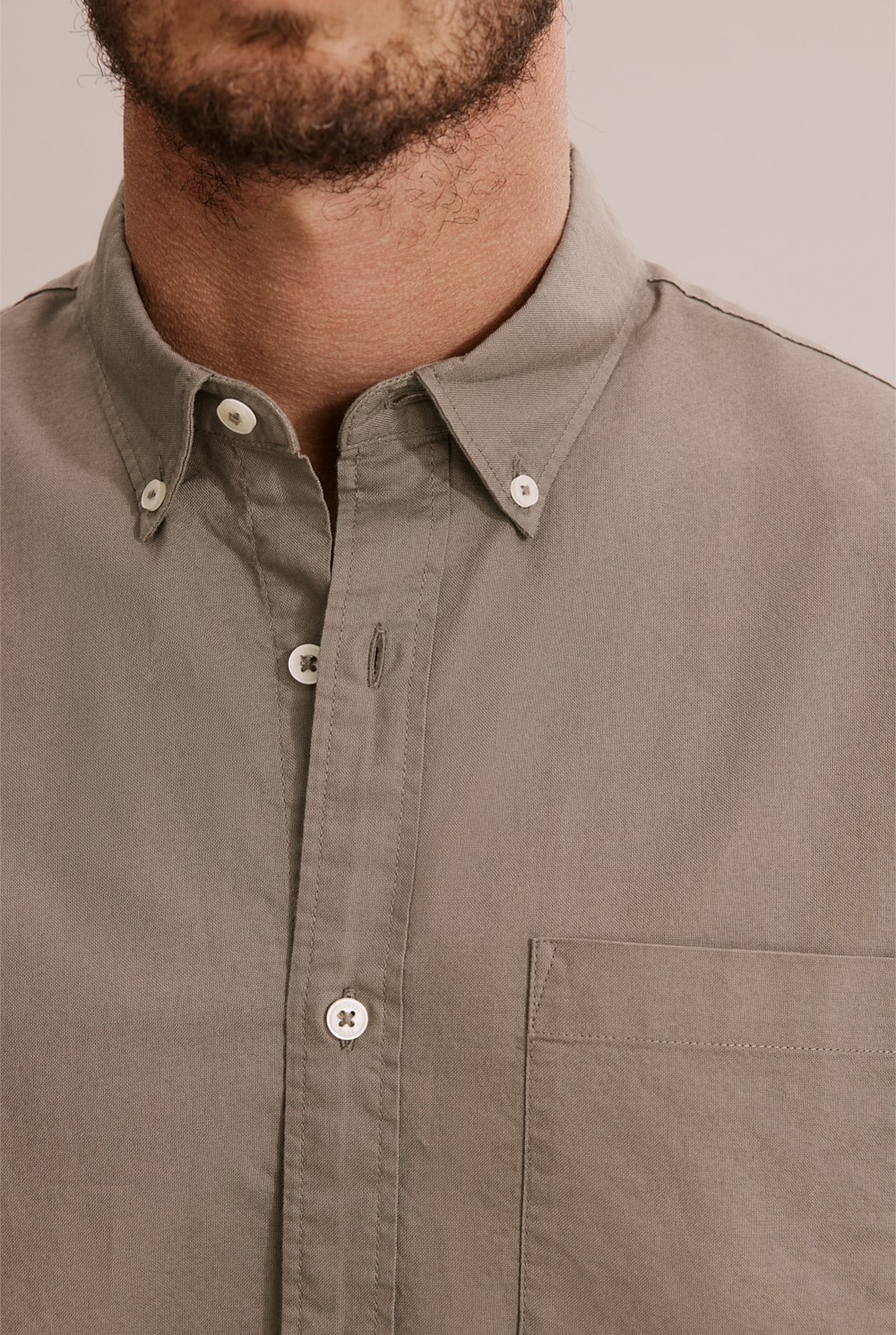 Slate Regular Fit Washed Oxford Shirt - Casual Shirts | Country Road