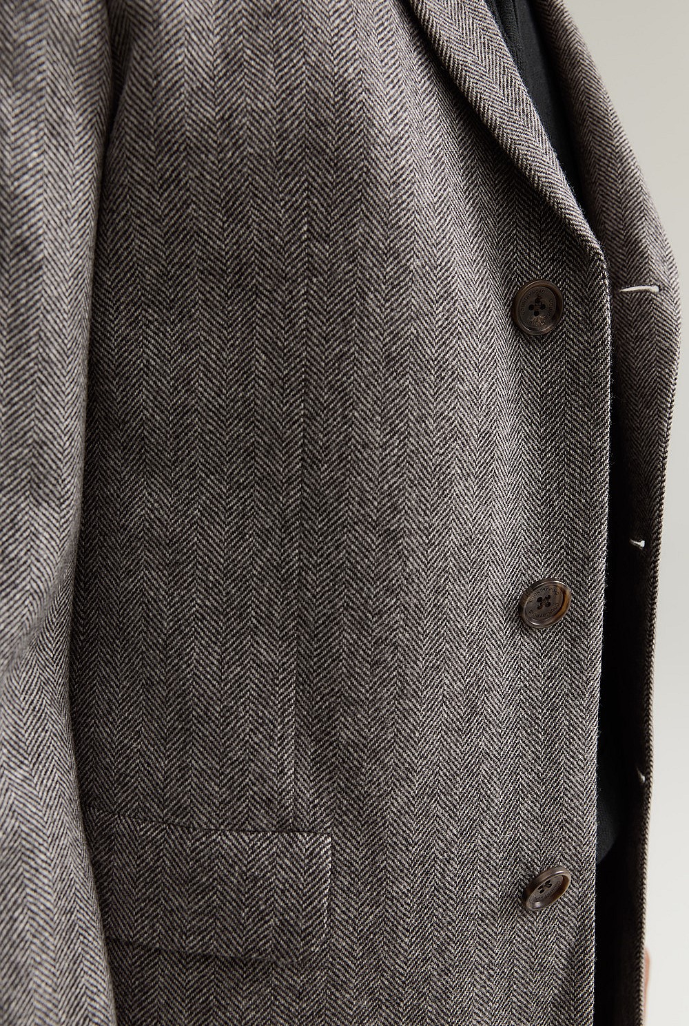 Grey Melange Herringbone Tweed Crombie - Work | Country Road