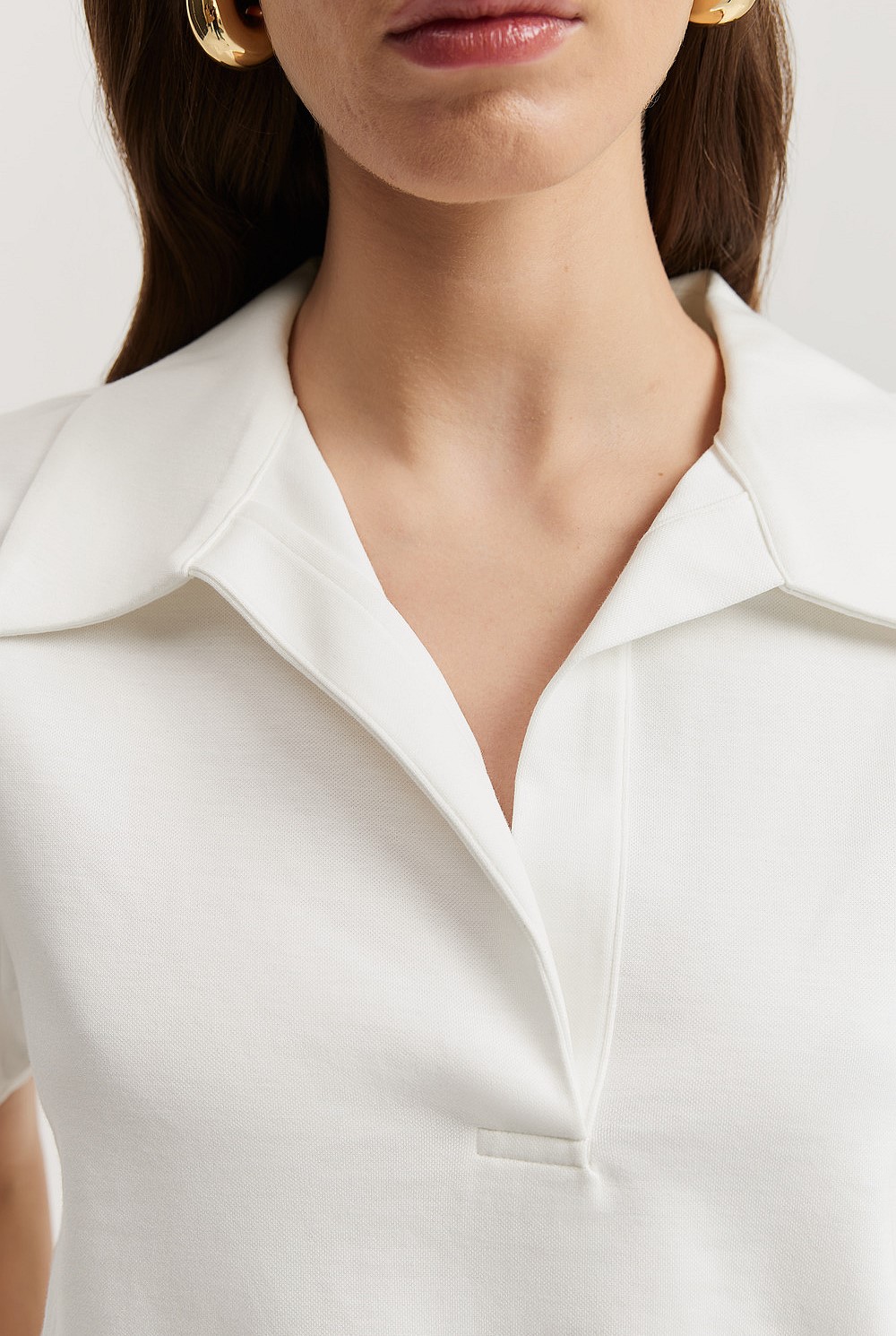 White Cropped Polo T-Shirt - T-Shirts & Tops | Country Road