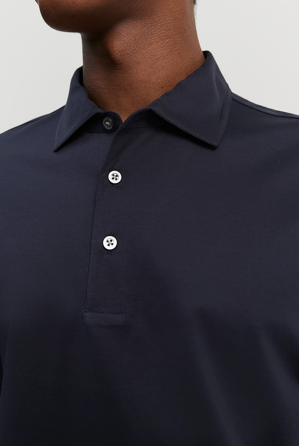 Navy Mercerised Polo - Natural Fibres | Country Road