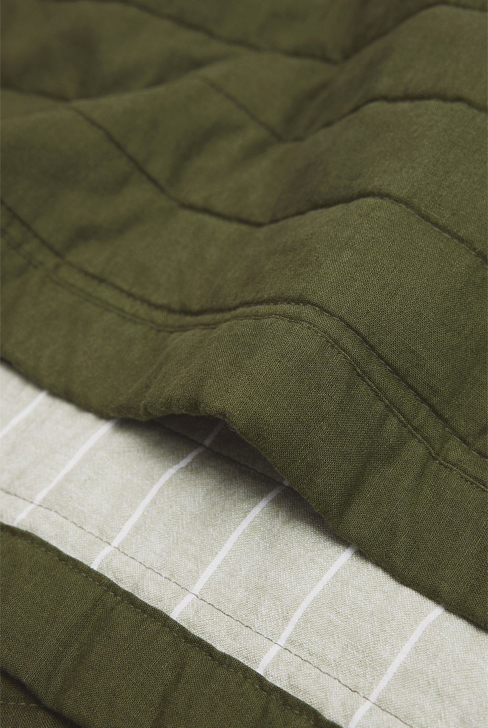 Dark Olive Wynn Quilt Bedcover - Bed Covers & Blankets | Country Road