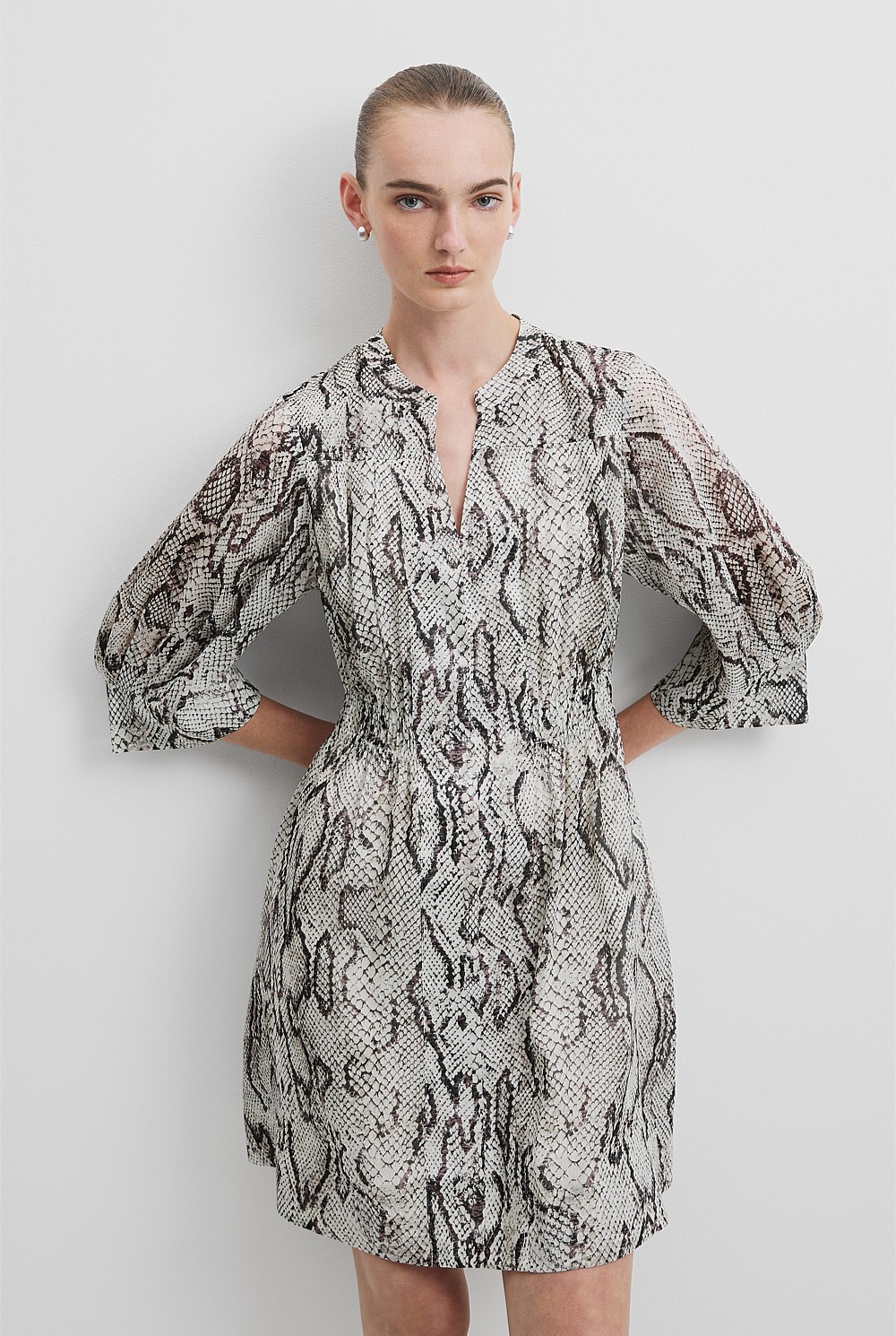 Snake Print Print Mini Dress - Dresses | Country Road