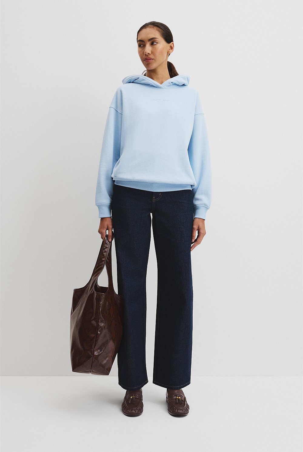 Light Storm Blue Australian Good Earth Cotton Pull Over Hooded Sweat ...