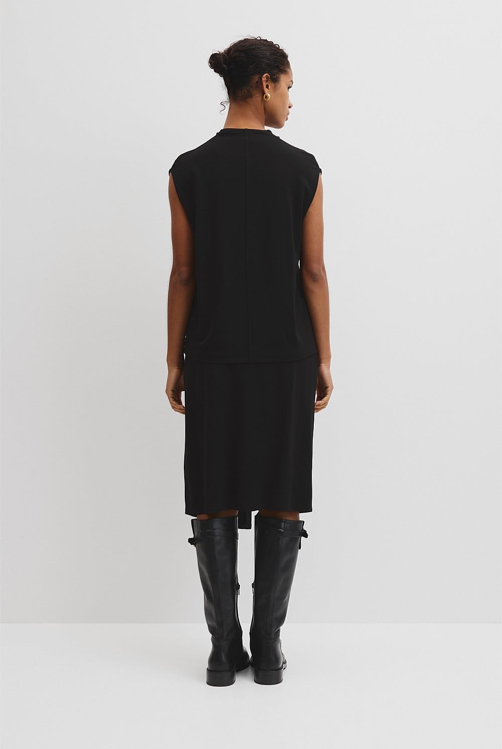 Black Crepe Jersey T-Shirt - Work | Country Road