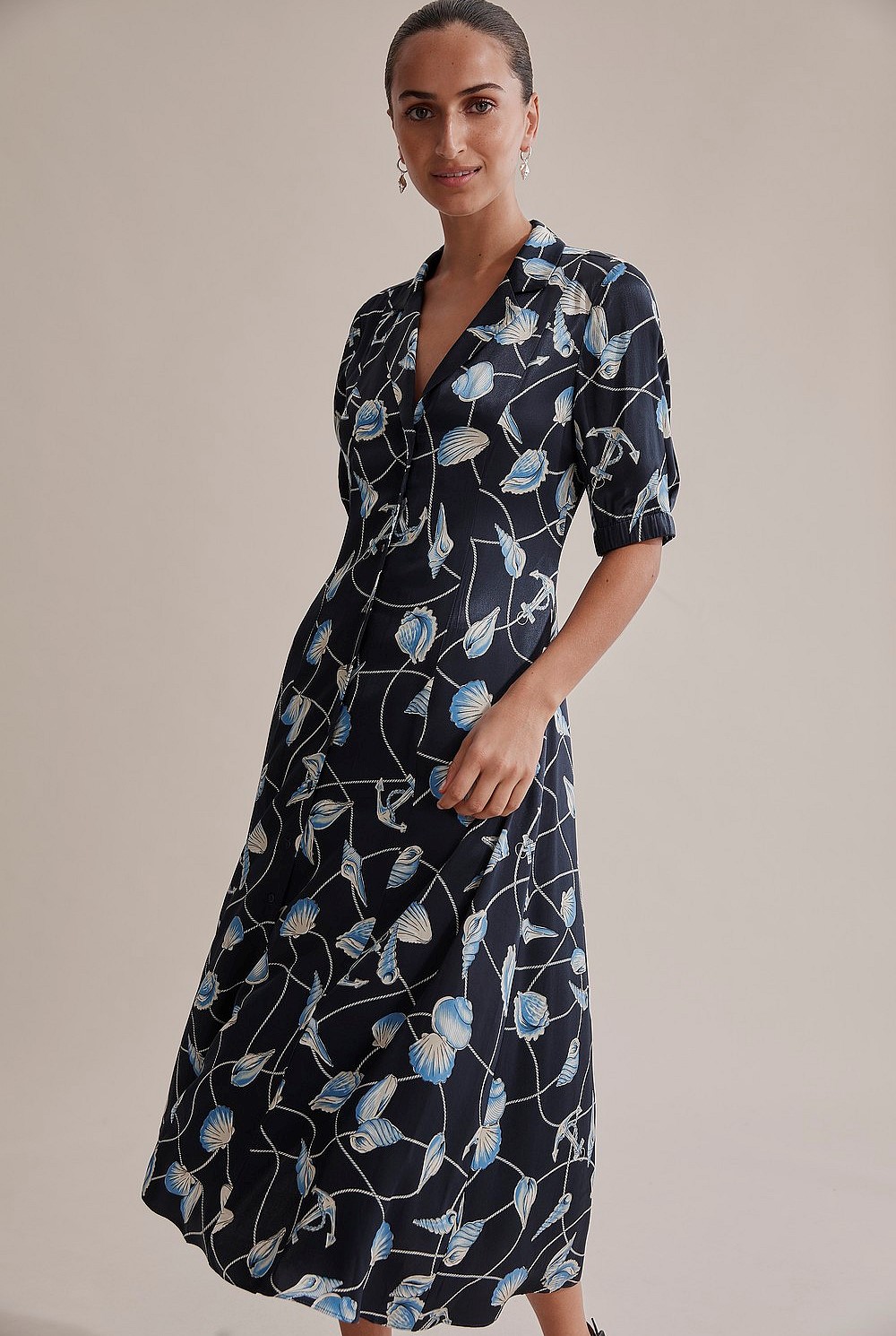 Ink Shell Print Dress - Dresses | Country Road
