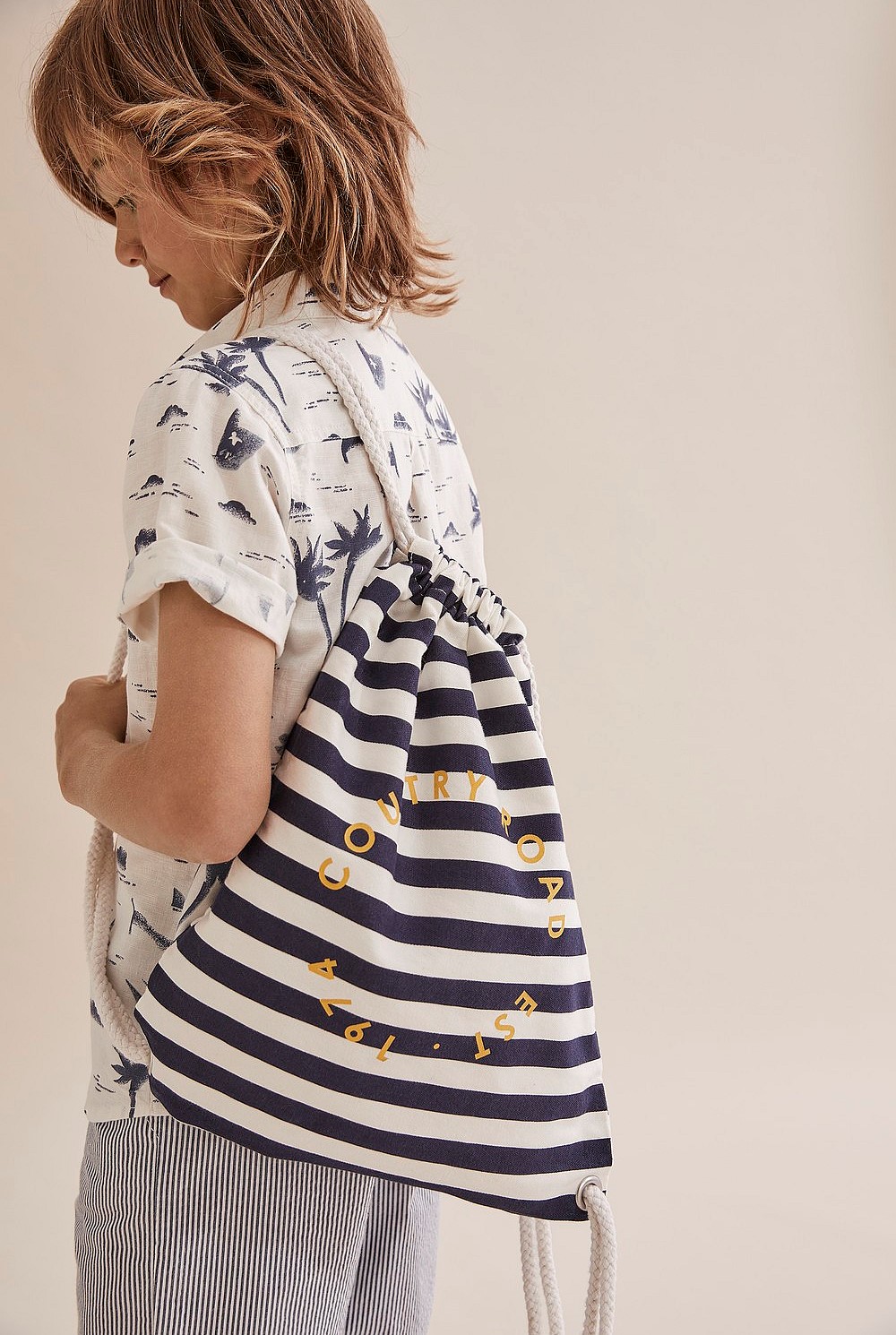 Navy Stripe Drawstring Bag - Accessories | Country Road