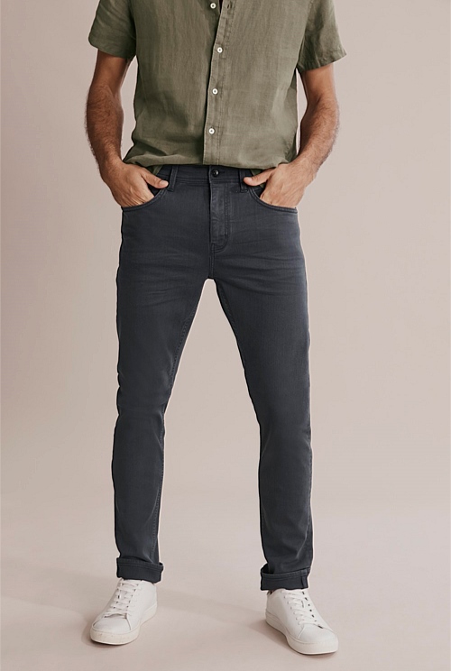 Navy Standard Garment Dyed Jean - Natural Fibres | Country Road