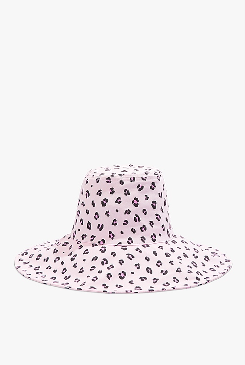 Pale Pink Leopard Bucket Hat - Accessories | Country Road