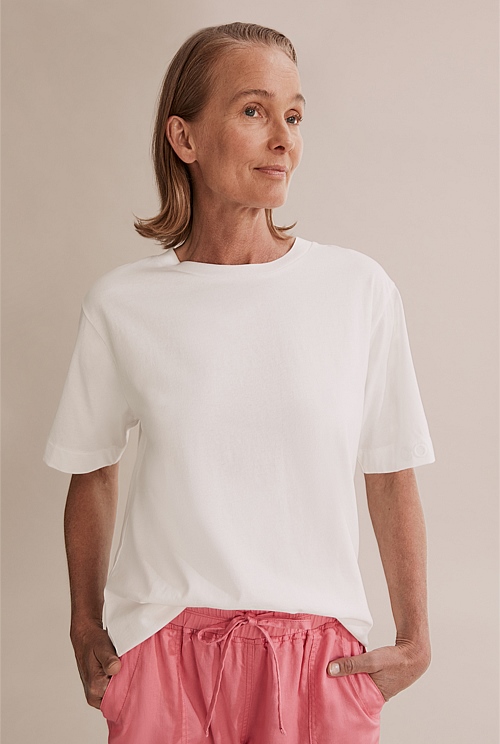 Antique White Towards Circularity - Recycled Cotton T-Shirt - T-Shirts ...