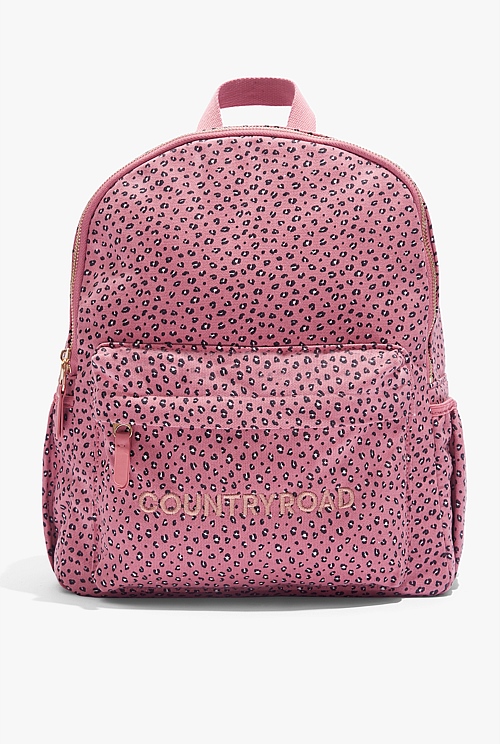 Deep Blush Leopard Backpack - Accessories | Country Road