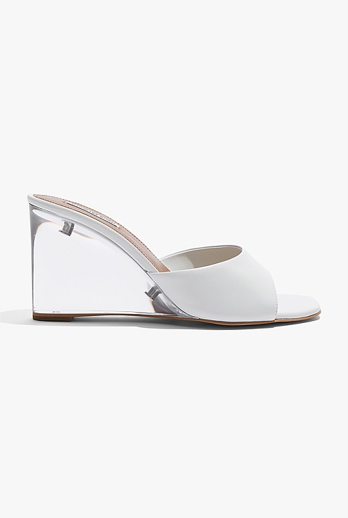 White Cathy Leather Wedge - Heels & Wedges | Country Road