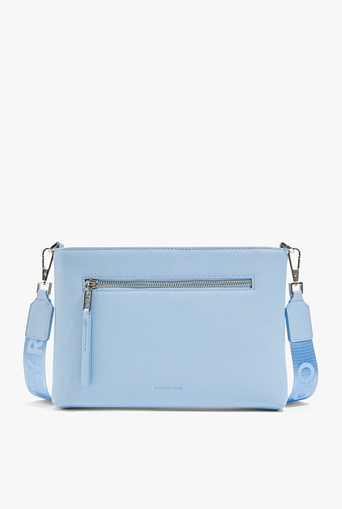 Soft Blue Branded Zip Crossbody Bag - Bags | Country Road