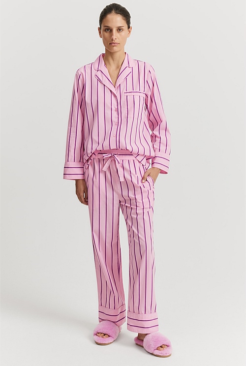 Rose Stripe Australian Cotton Stripe Pyjama Set - Sleepwear | Country Road