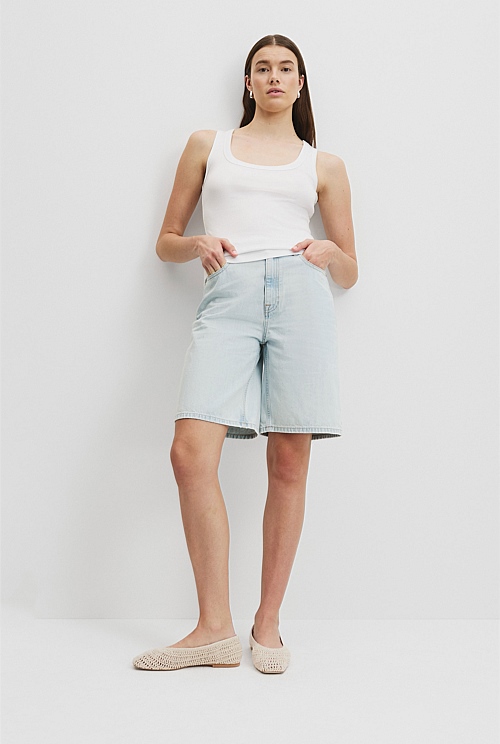 White Scoop Rib Tank - T-Shirts & Tops | Country Road