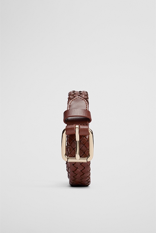 Tan Tubular Plait Belt - Work | Country Road