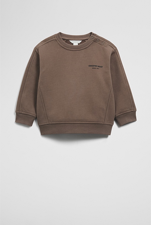Chocolate Australian Cotton Modern Sweat - Sweats | Country Road