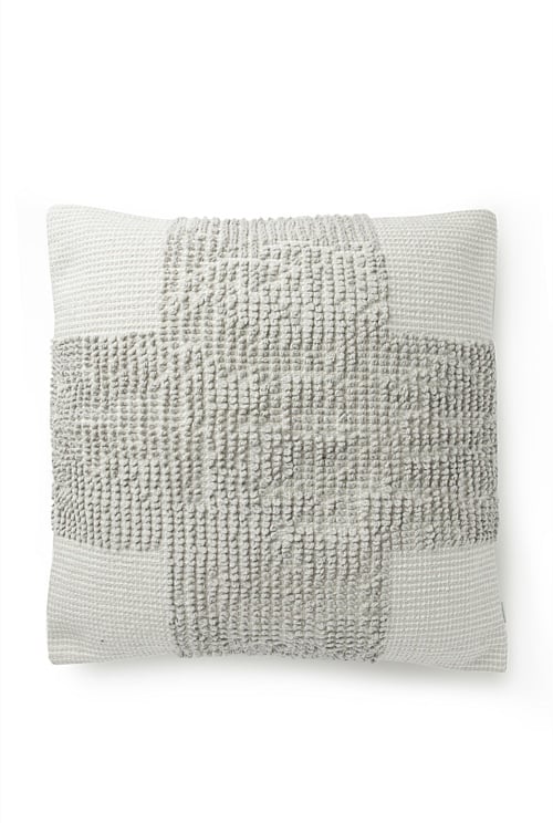 Pale Grey Lari 60X60 Cross Cushion - Cushions | Country Road